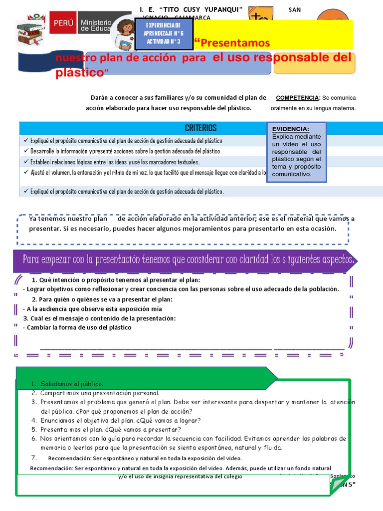 Presentando un plan de acción para el uso responsable del plástico | PDF | El plastico | Las ...
