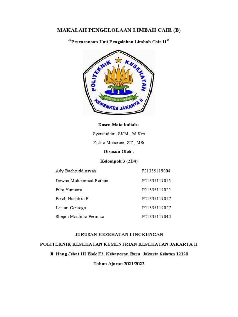 Perencanaan Unit Pengolahan Limbah Cair | PDF