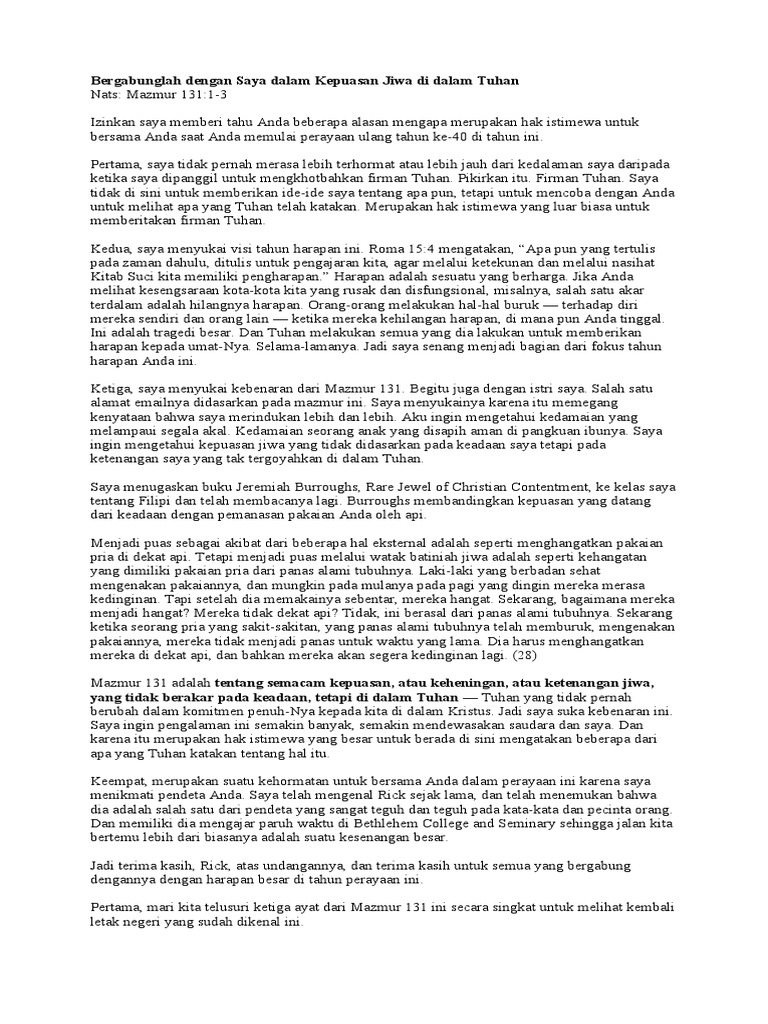 Berharap Kepada Tuhan | PDF