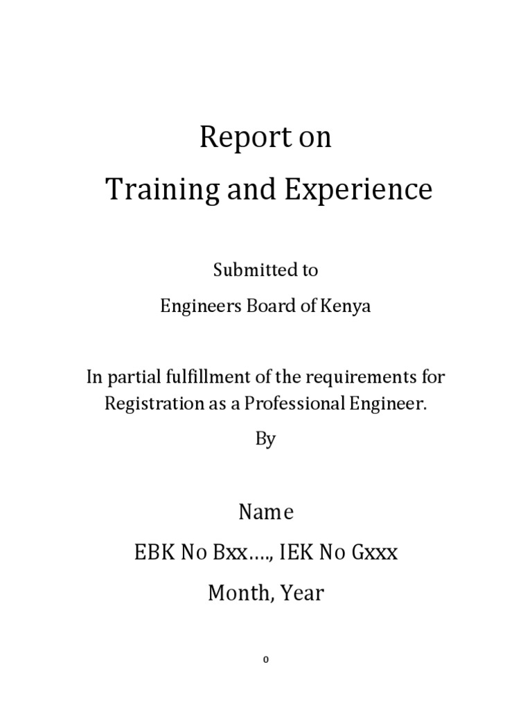 Ebk Standard Format For T E Report Pdf