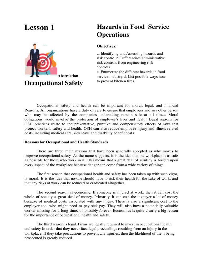 Chapter 4 Occupational Safety Hazards in Food Service Operations | PDF ...