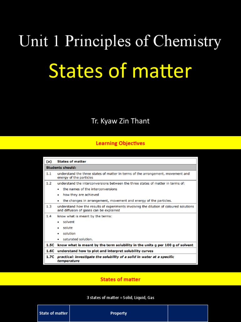 1 - States of Matter | PDF | Solubility | Phase (Matter)