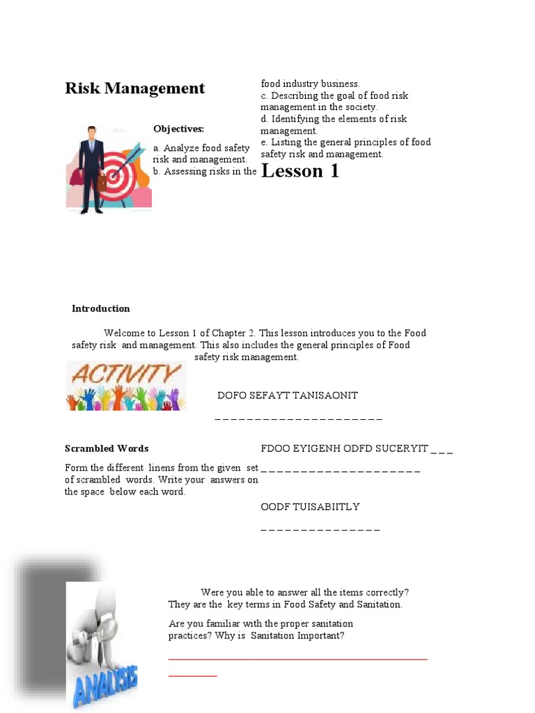 Lesson 1 Risk Management | PDF | Risk | Risk Management