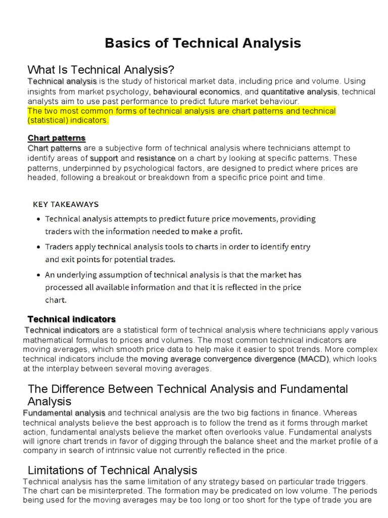 Basics of Technical Analysis Guide | PDF | Technical Analysis | Moving ...