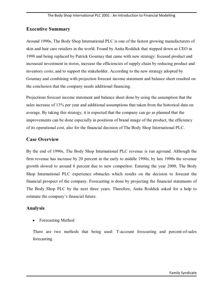 Body Shop | PDF | Equity (Finance) | Revenue