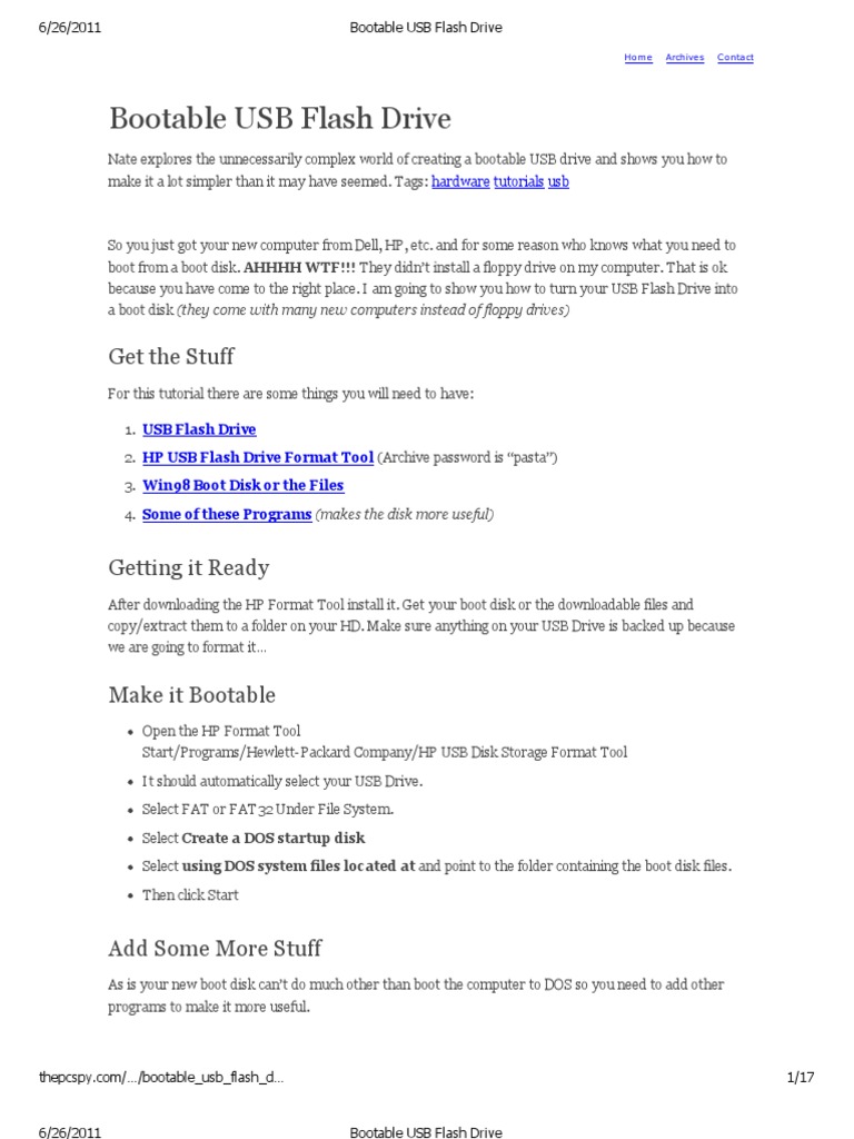 Bootable USB Flash Drive | PDF | Booting | Usb Flash Drive