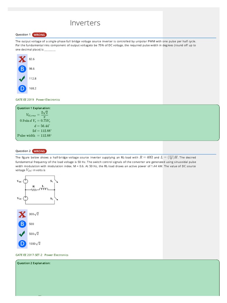 PYQ Inverters | Download Free PDF | Power Electronics | Power Inverter