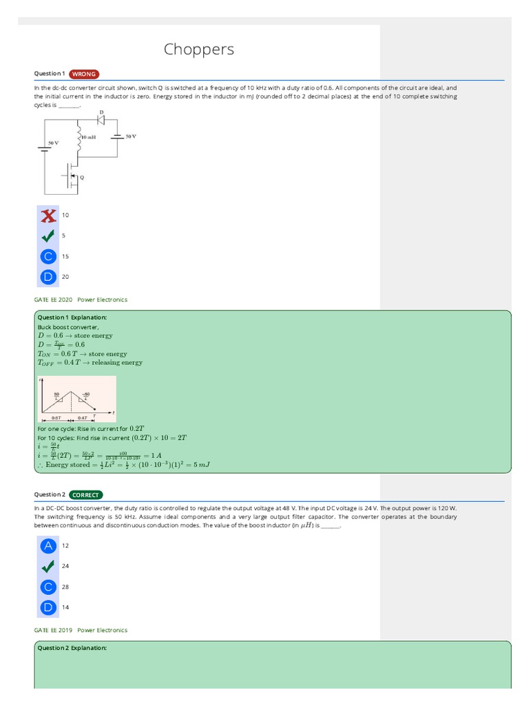 PYQ Choppers | PDF | Power Electronics | Physical Quantities