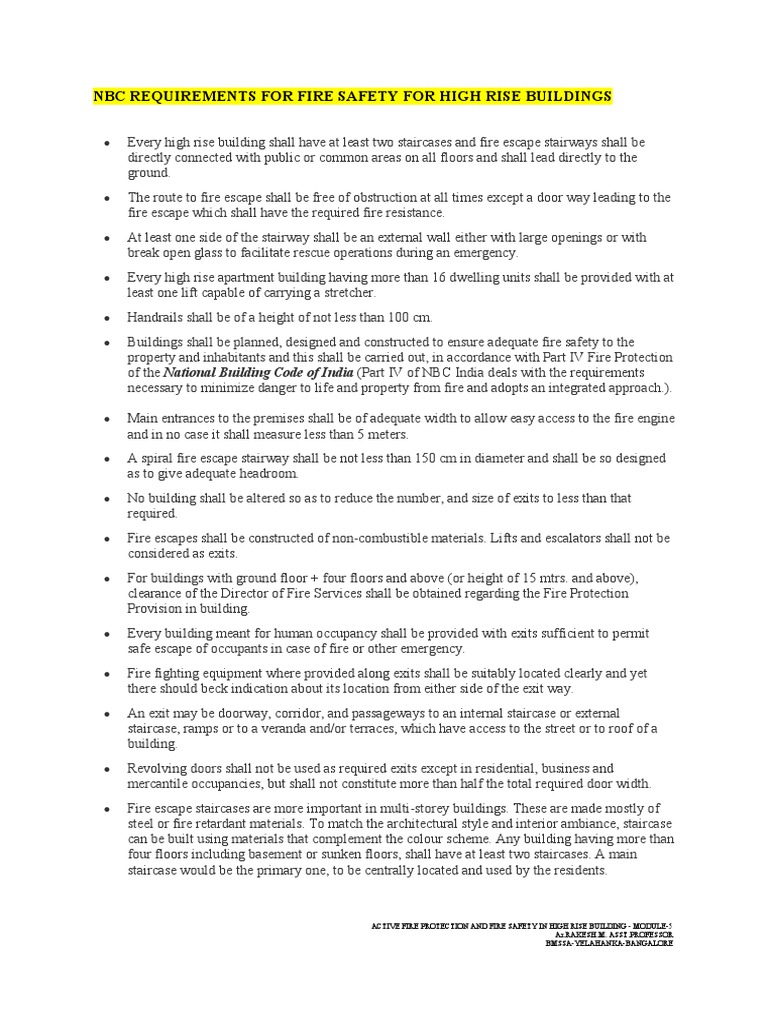 Active Fire Protection and Fire Safety in High Rise Buildings - Notes-3 ...