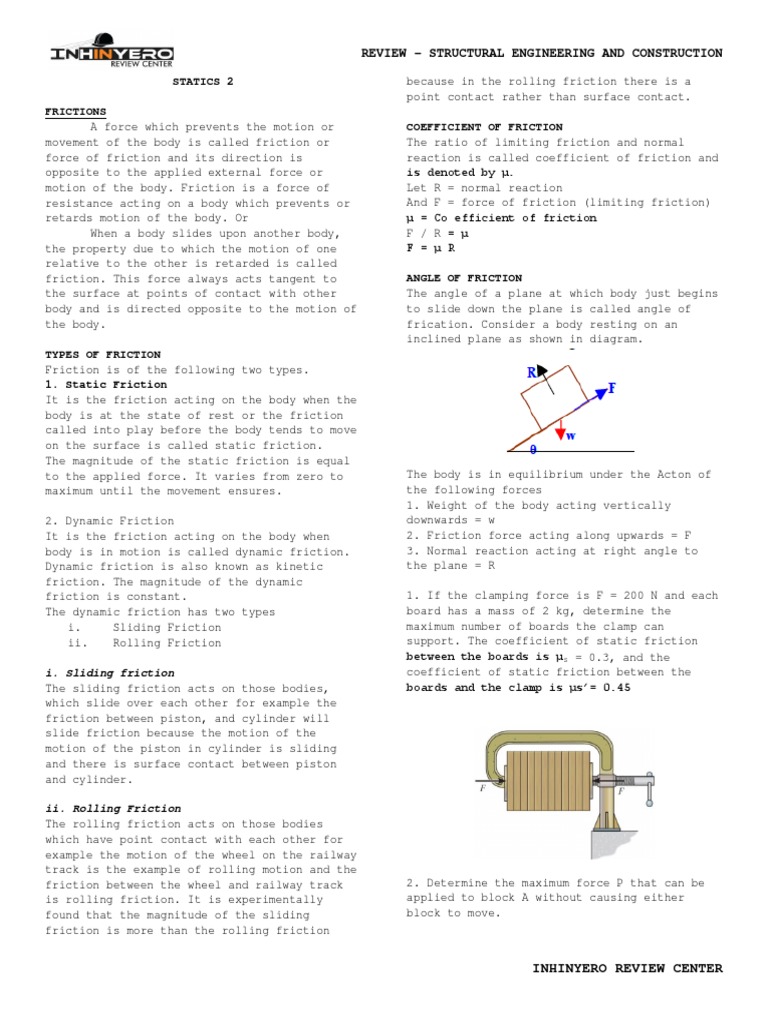 Statics 2: Review - Structural Engineering and Construction | PDF ...