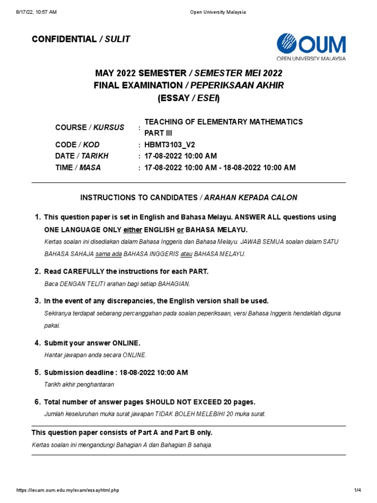 Soalan Final Exam Esei | PDF