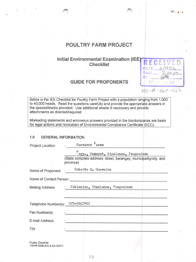 010606-290093-0502 IEE CHECKLIST | PDF