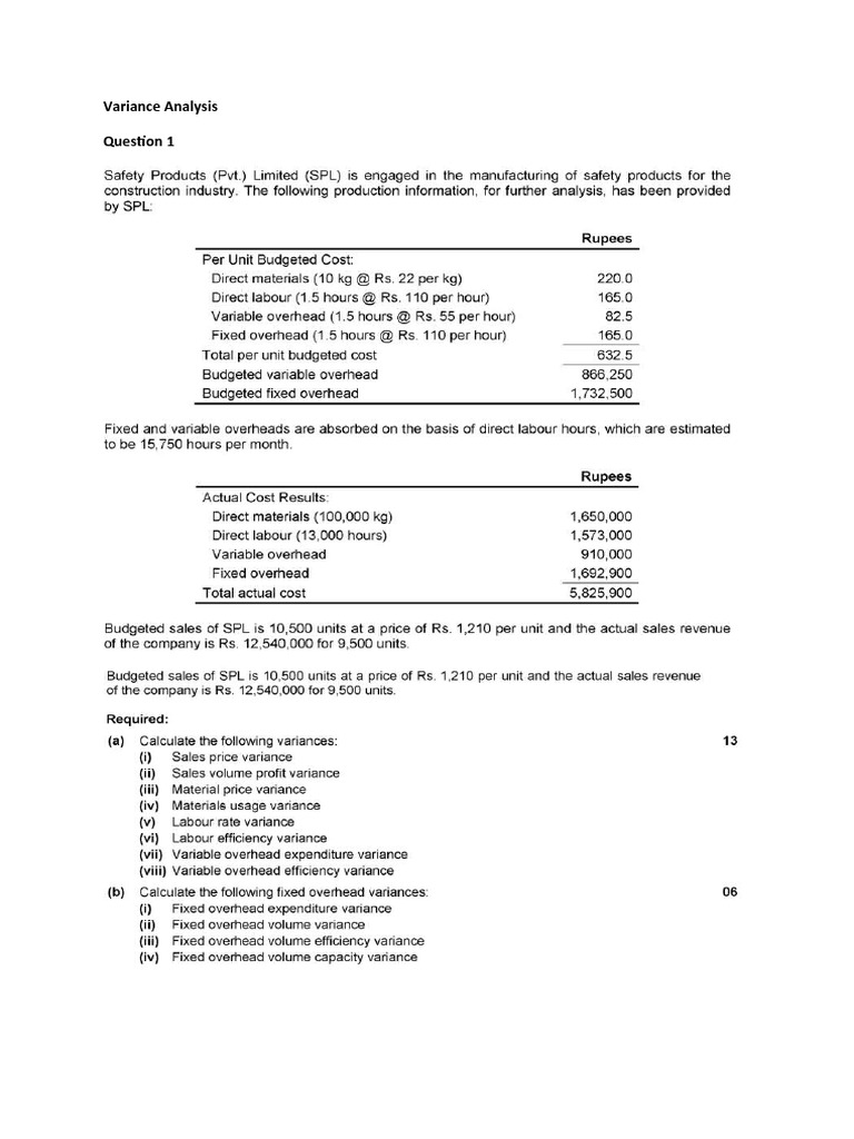 Variance Analysis | PDF