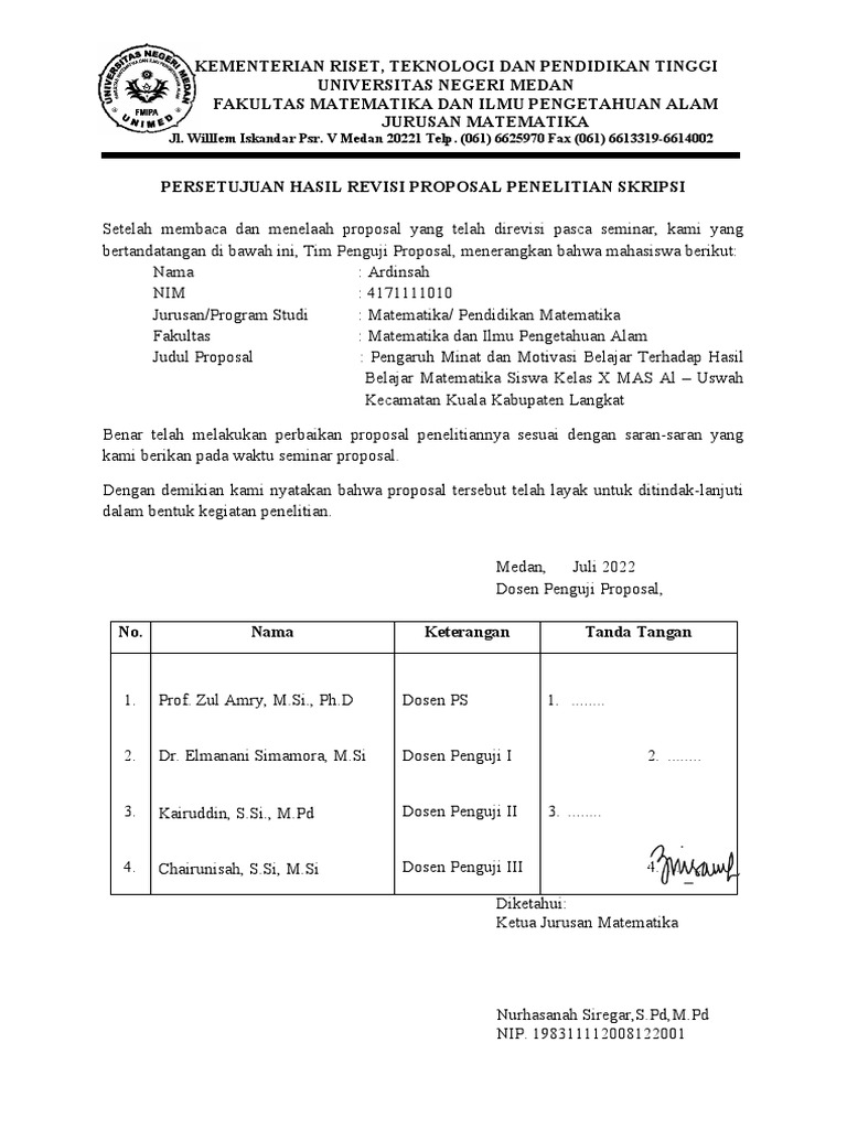 Lembar Revisi Proposal Ardinsah | PDF Lembar Revisi Proposal Ardinsah | PDF