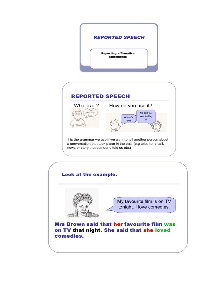 Form 7 Reported Speech | PDF