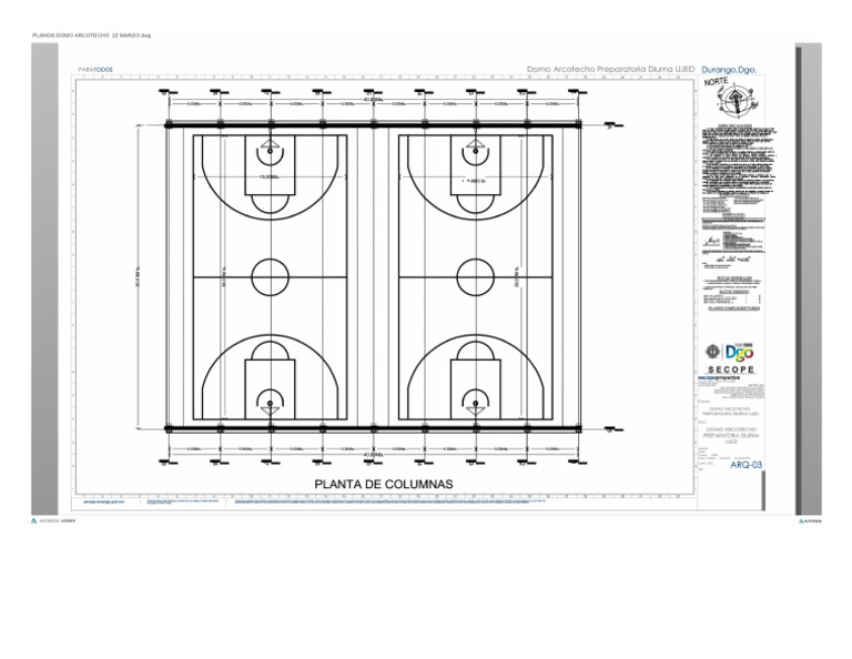 3.- PLANTA DE COLUMNAS ARQ-03 | PDF