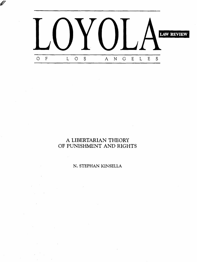 Stephan Kinsella - A Libertarian Theory of Punishment and Rights | PDF ...