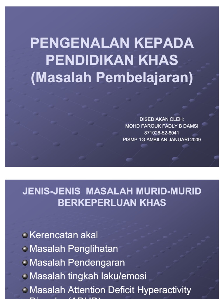 Pen Gen Alan Kepada Pendidikan Khas | PDF