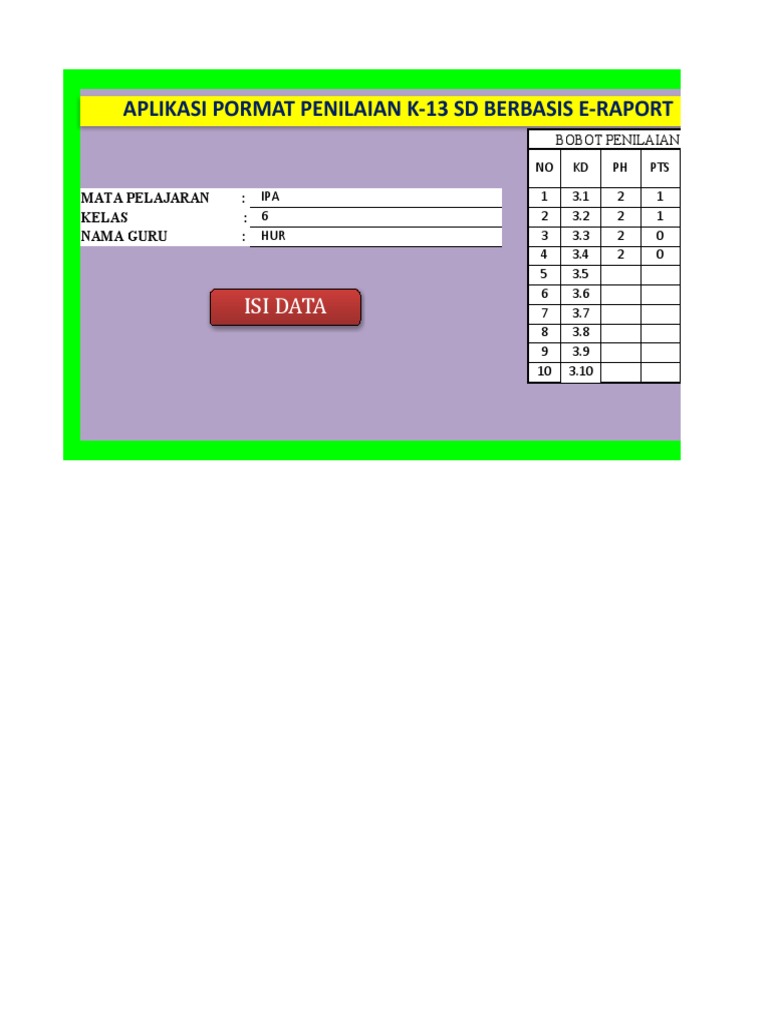 Aplikasi Nilai SD Berbasis E-Raport - Revisi | PDF