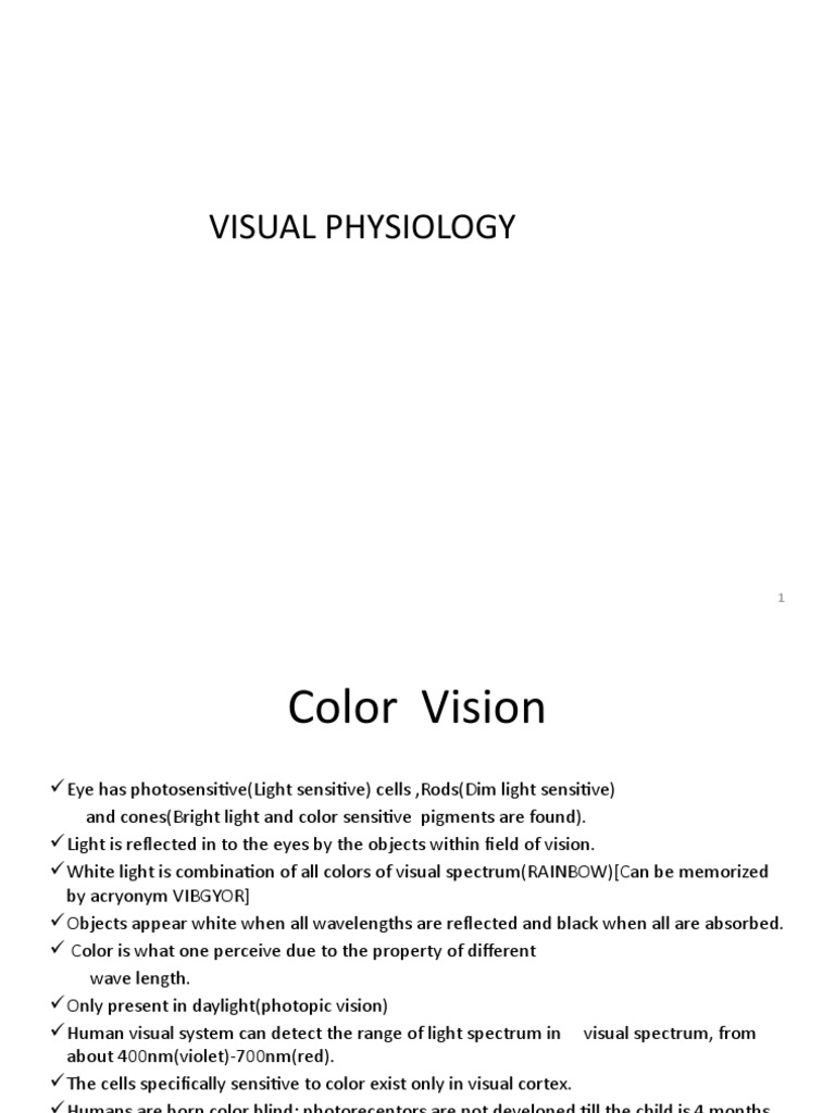 Eye Physiology | PDF | Eye | Color
