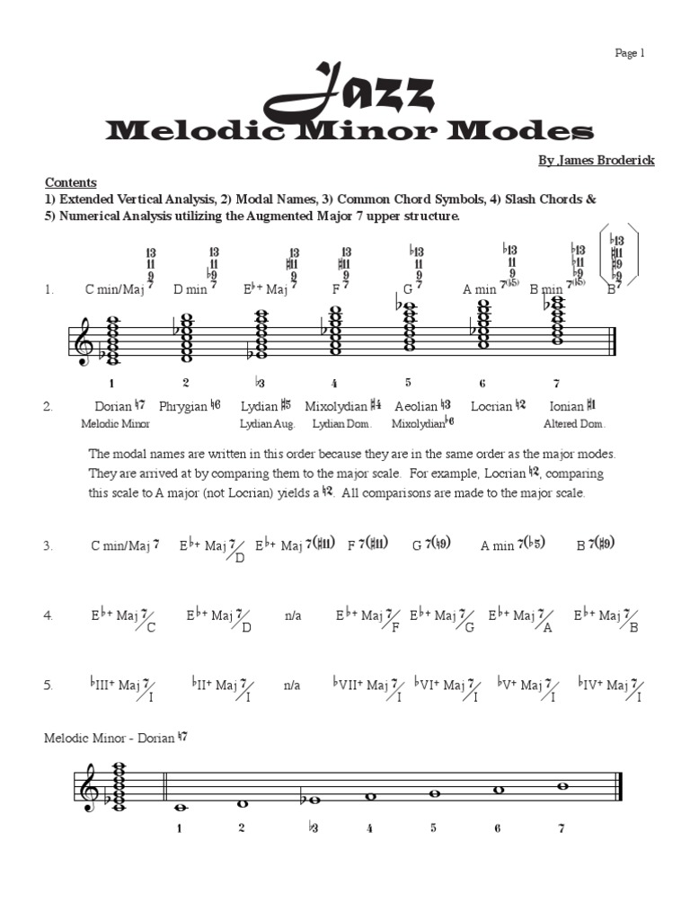Melodic Mode Jazz | PDF | Mode (Music) | Minor Scale