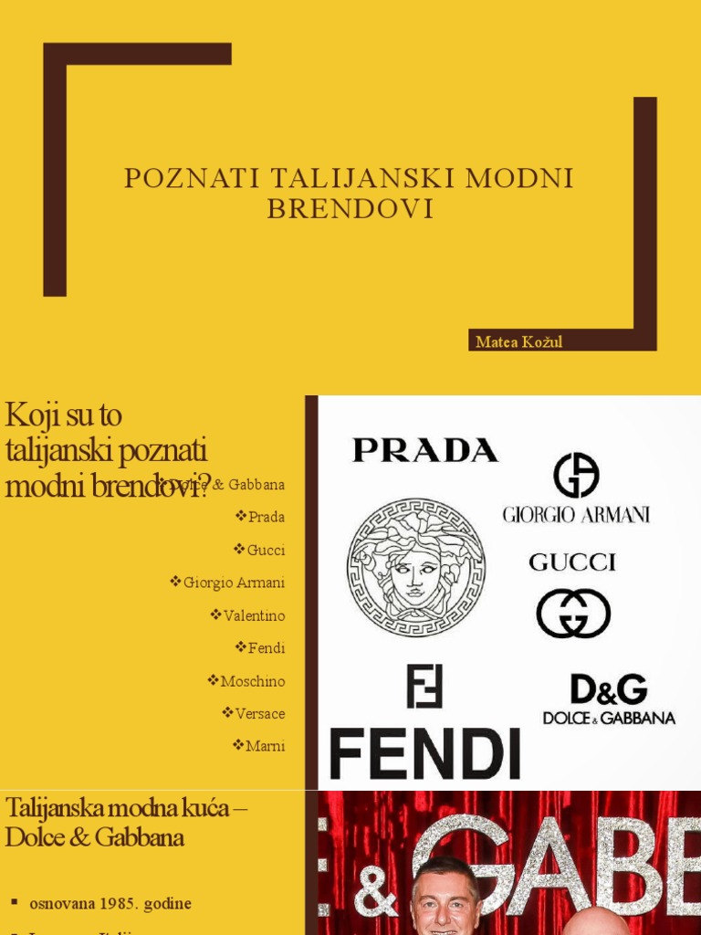 Poznati Talijanski Modni Brendovi | PDF