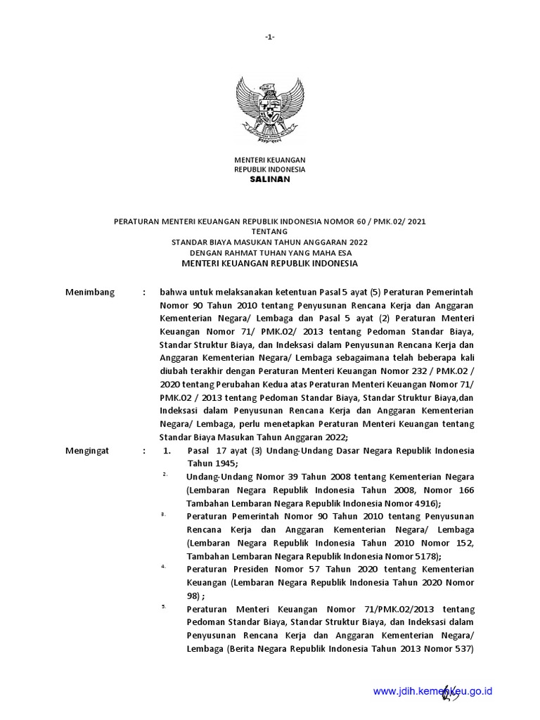 60 - PMK.02 - 2021 SBM 2022 | PDF