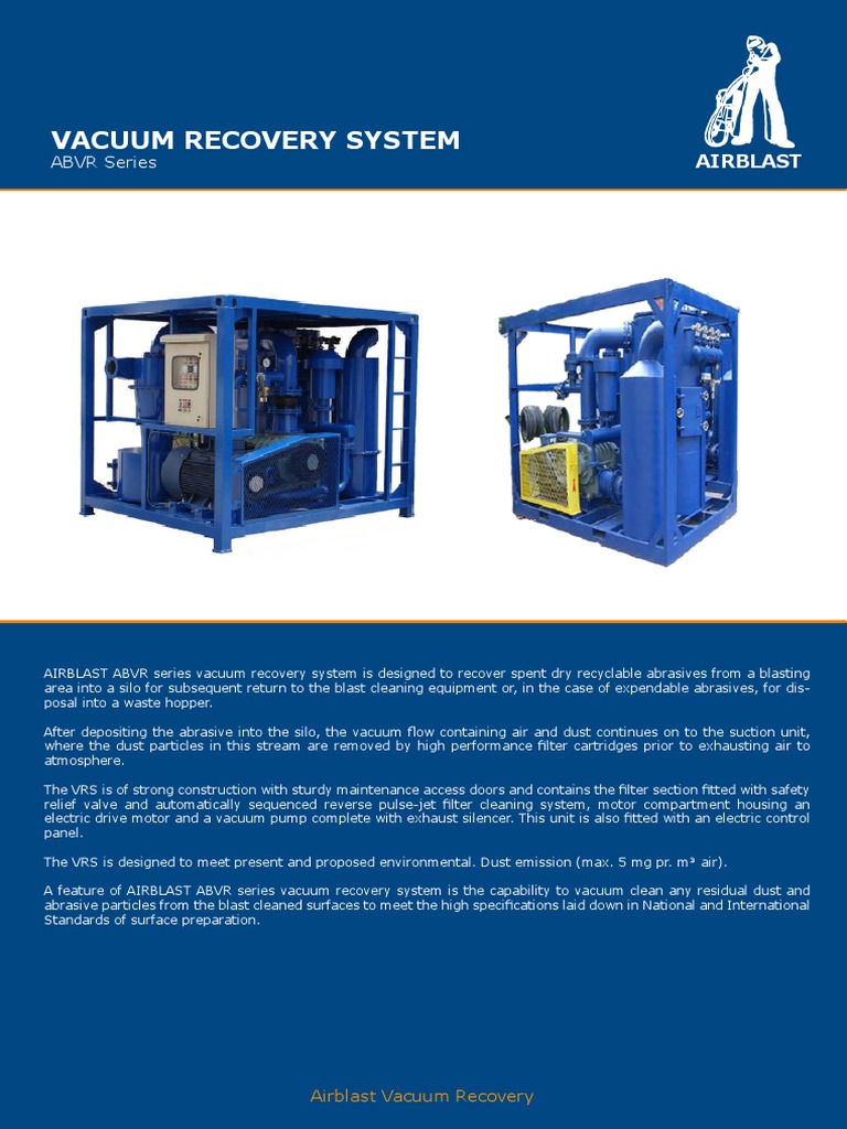 Abrasive Vacuum Recovery Systems ABVR-90 | PDF | Mechanical Engineering ...