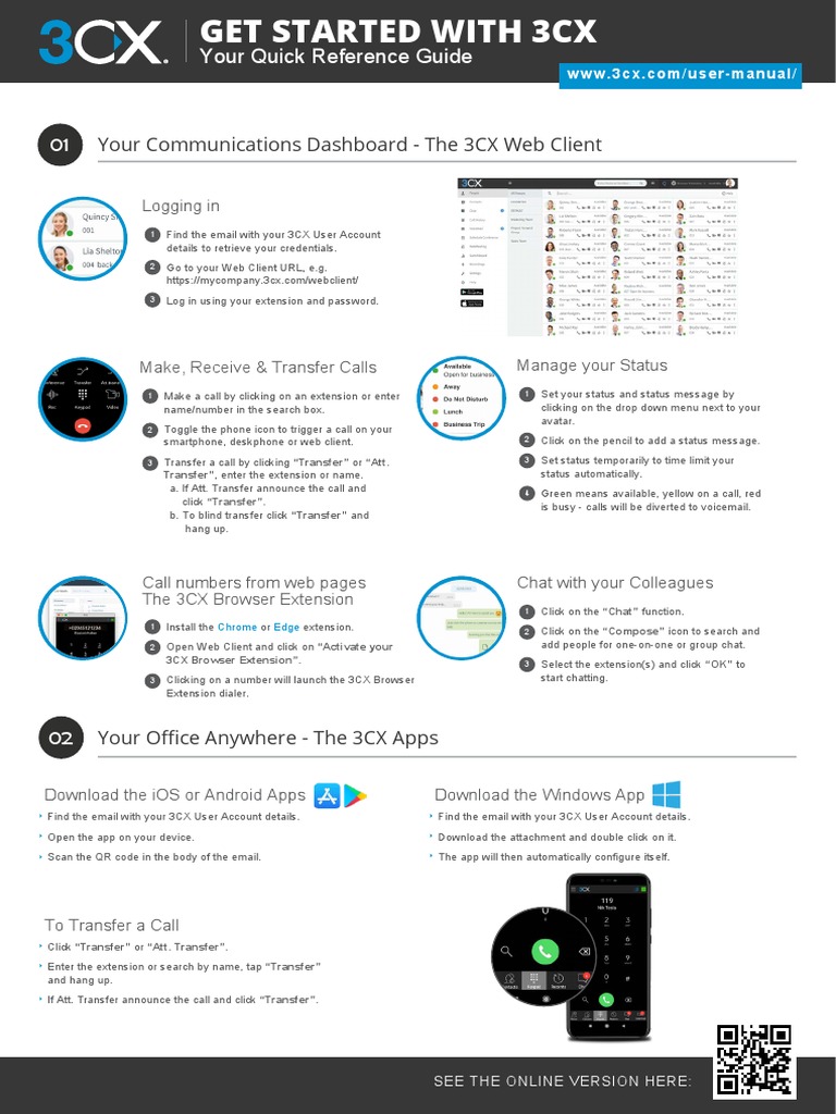 Your Quick Reference Guide: Your Communications Dashboard - The 3CX Web ...