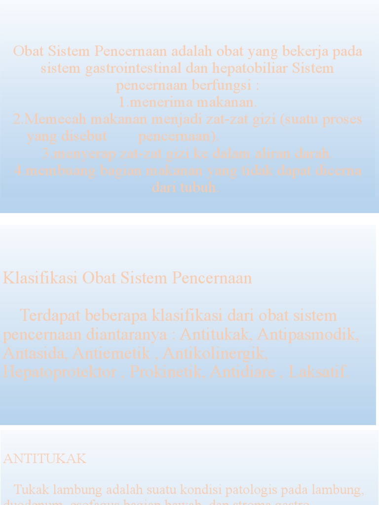 Obat Sistem Pencernaan Adalah Obat Yang Bekerja Pada Sistem ...