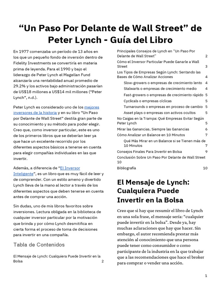 (PDF) Un Paso Por Delante de Wall Street RESUMEN | PDF | Compartir ...