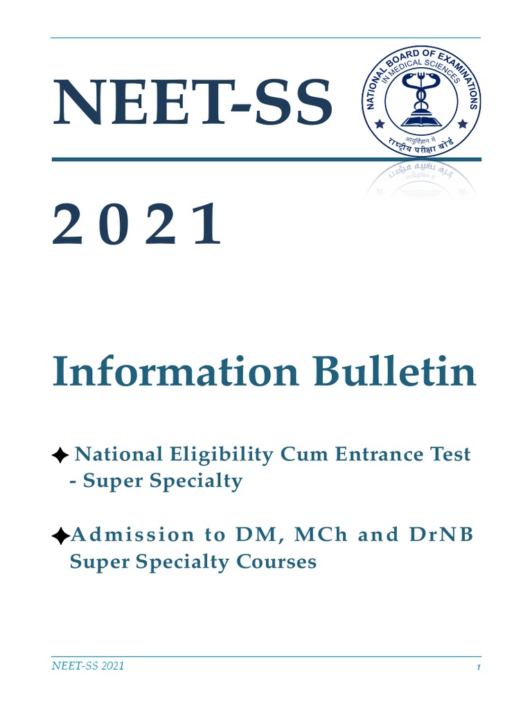 Neet SS 2022 Brochure | PDF | Doctor Of Medicine | Identity Document