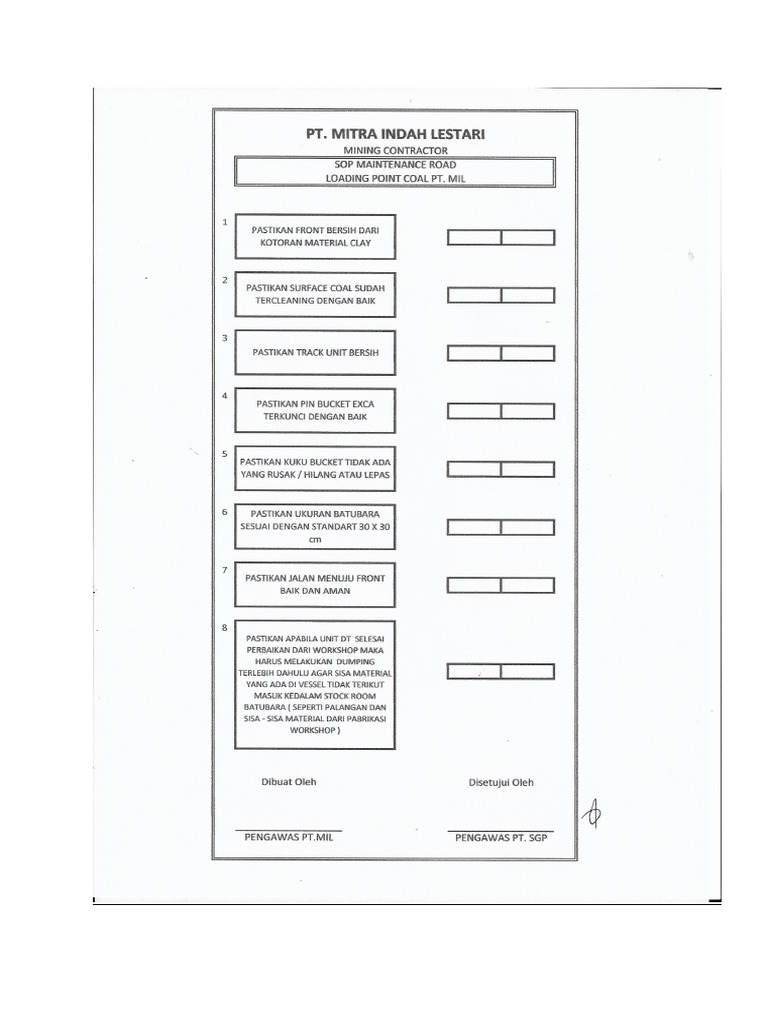 Sop Proses Loading Batubara | PDF