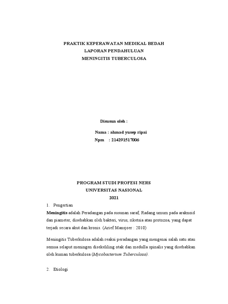 LP Meningitis TB | PDF