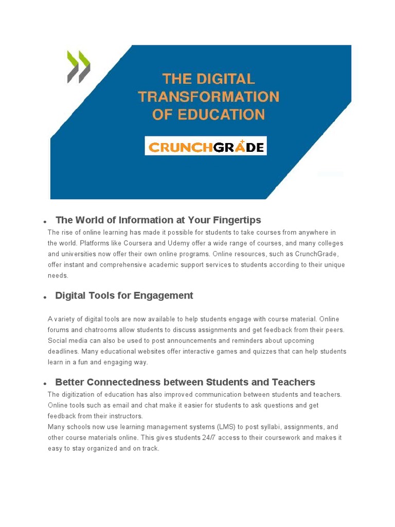 Transforming Education Through Digitization | PDF