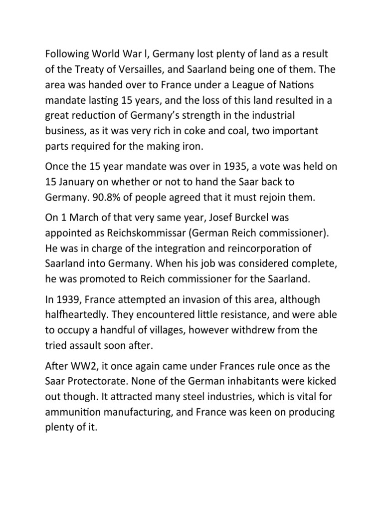 History of Saarland's Territorial Changes | PDF
