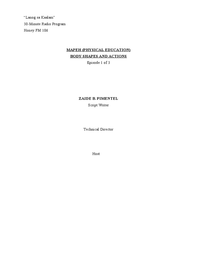 Mapeh-P.e-1 - Quarter 1 | PDF