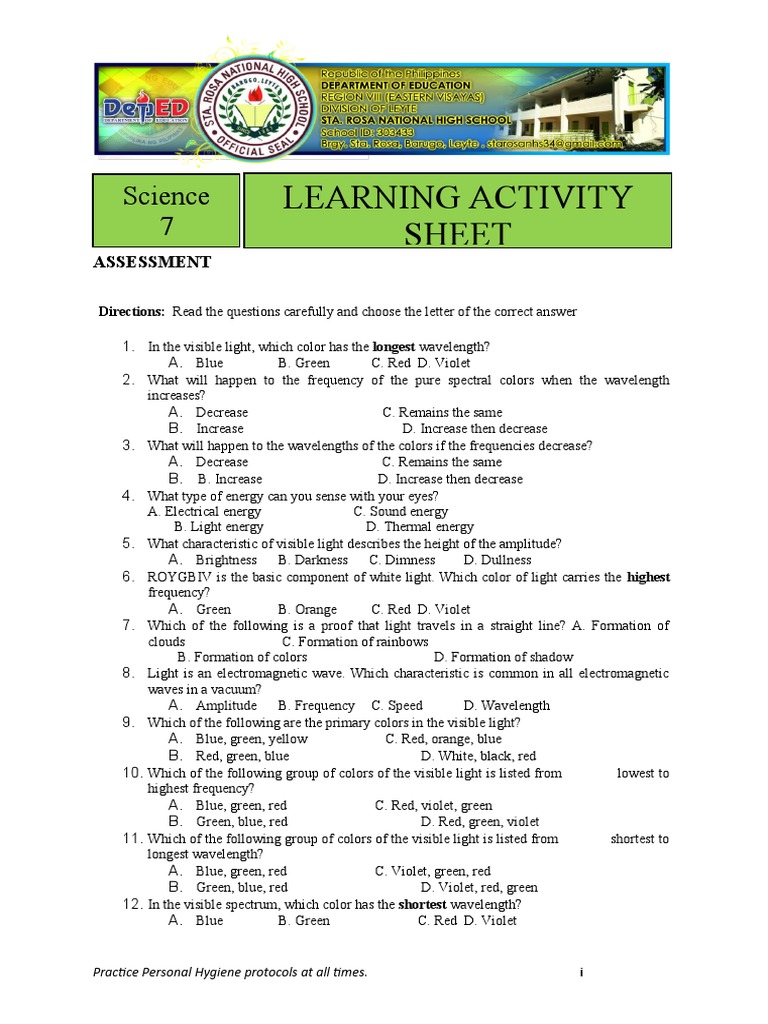 Science 7 Assessment | PDF