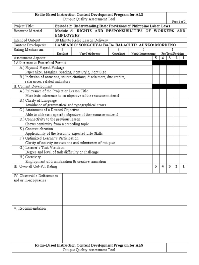 Quality Assurance Tool | PDF