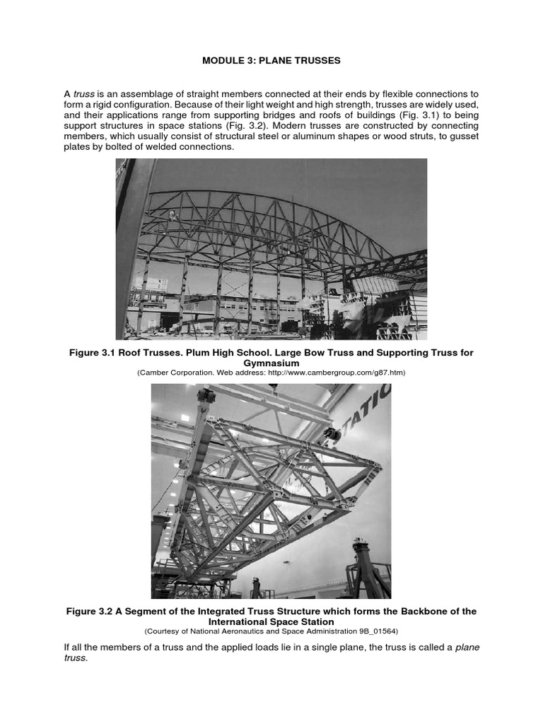 PLANE TRUSS ANALYSIS | PDF | Truss | Mechanical Engineering