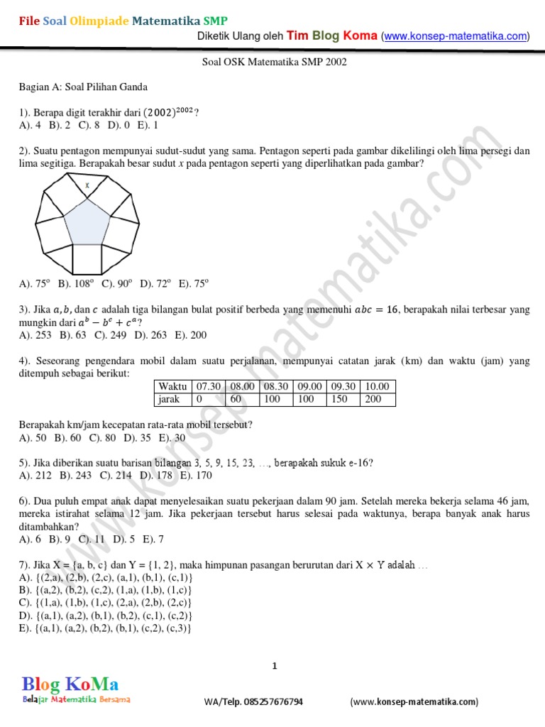 Soal Osk 2002 | PDF