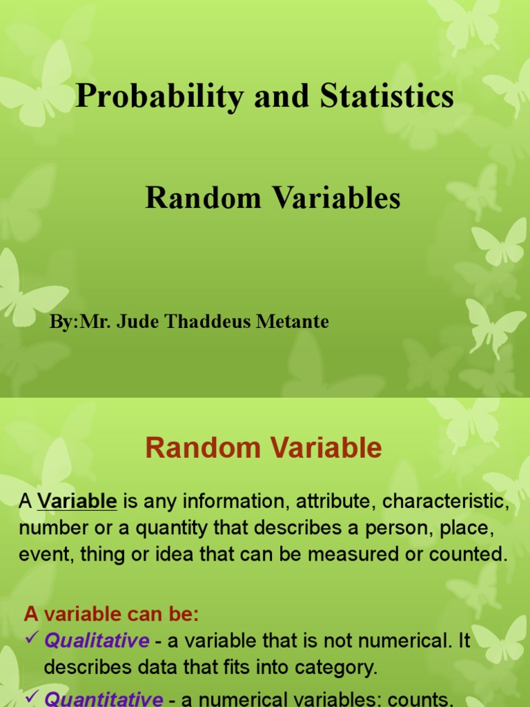 Probability and Statistics Module 1 | PDF | Probability Distribution | Random Variable