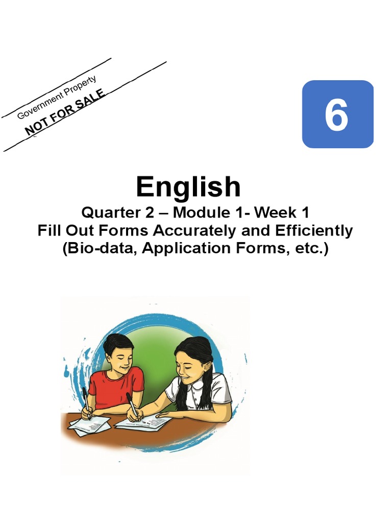 English: Quarter 2 - Module 1-Week 1 Fill Out Forms Accurately and ...