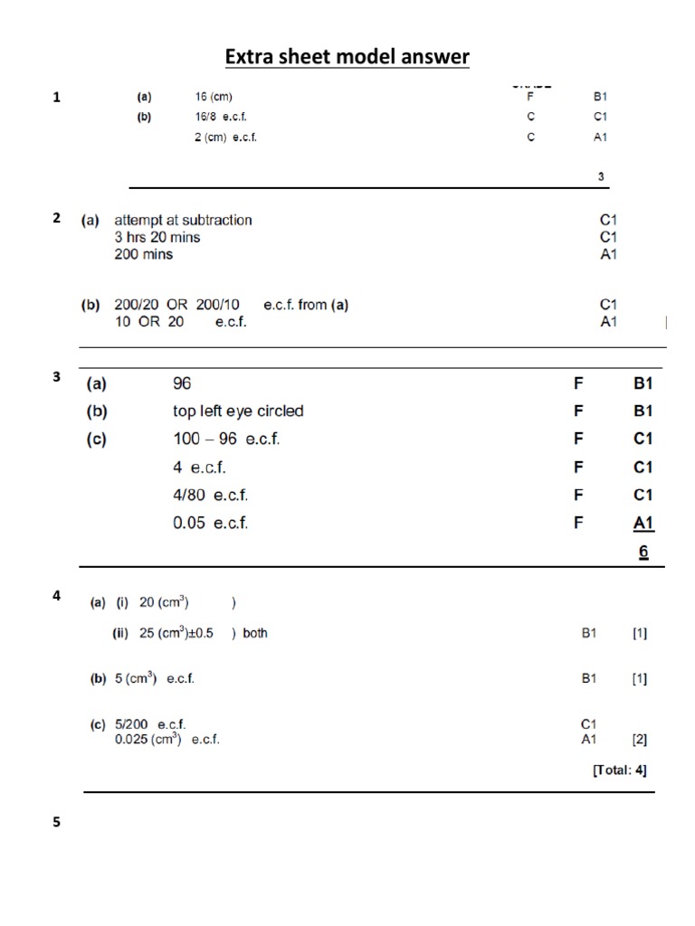 Extra Sheet 1 Model Answer | PDF