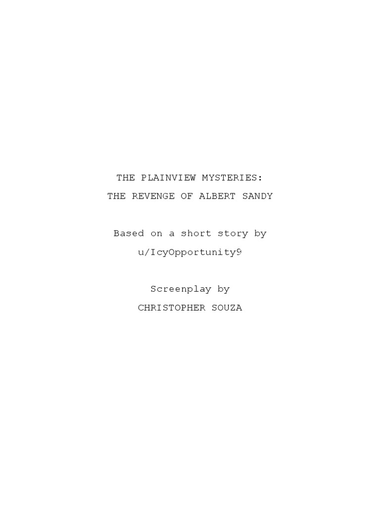 The Revenge of Albert Sandy (First Draft) | PDF