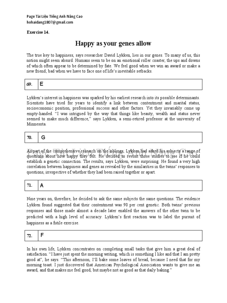 Happy As Your Genes Allow | PDF | Happiness | Contentment