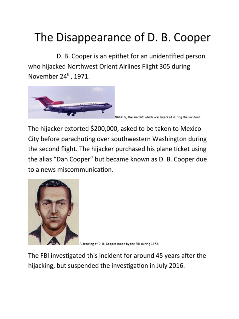 D. B. Cooper: The 1971 Hijacking Mystery | PDF | Transport | Aircraft