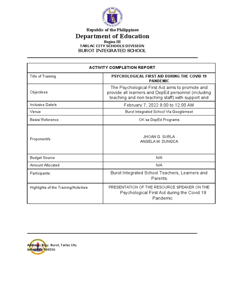 Department of Education: Republic of The Philippines | PDF