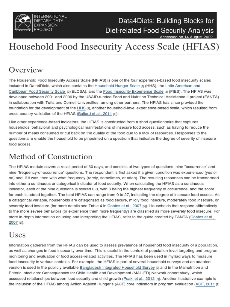 Household Food Insecurity Scale Guide | PDF | Food Security | Foods