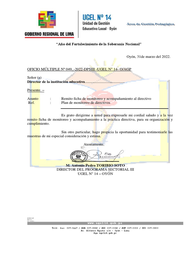 OFICIO MULT. 049-Fichas - Directivo | PDF | Evaluación | Aprendizaje